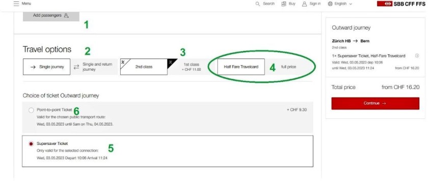 How to Book Tickets on the SBB website | ShowMeTheJourney